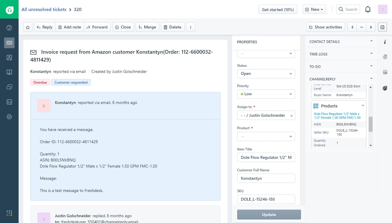 Link Amazon with Zendesk, Freshdesk, Help Scout, Gorgias or Re:amaze