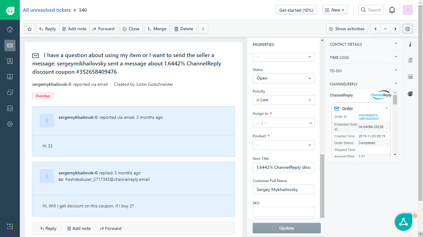 Link eBay with Zendesk, Freshdesk, Help Scout, Gorgias or Re:amaze